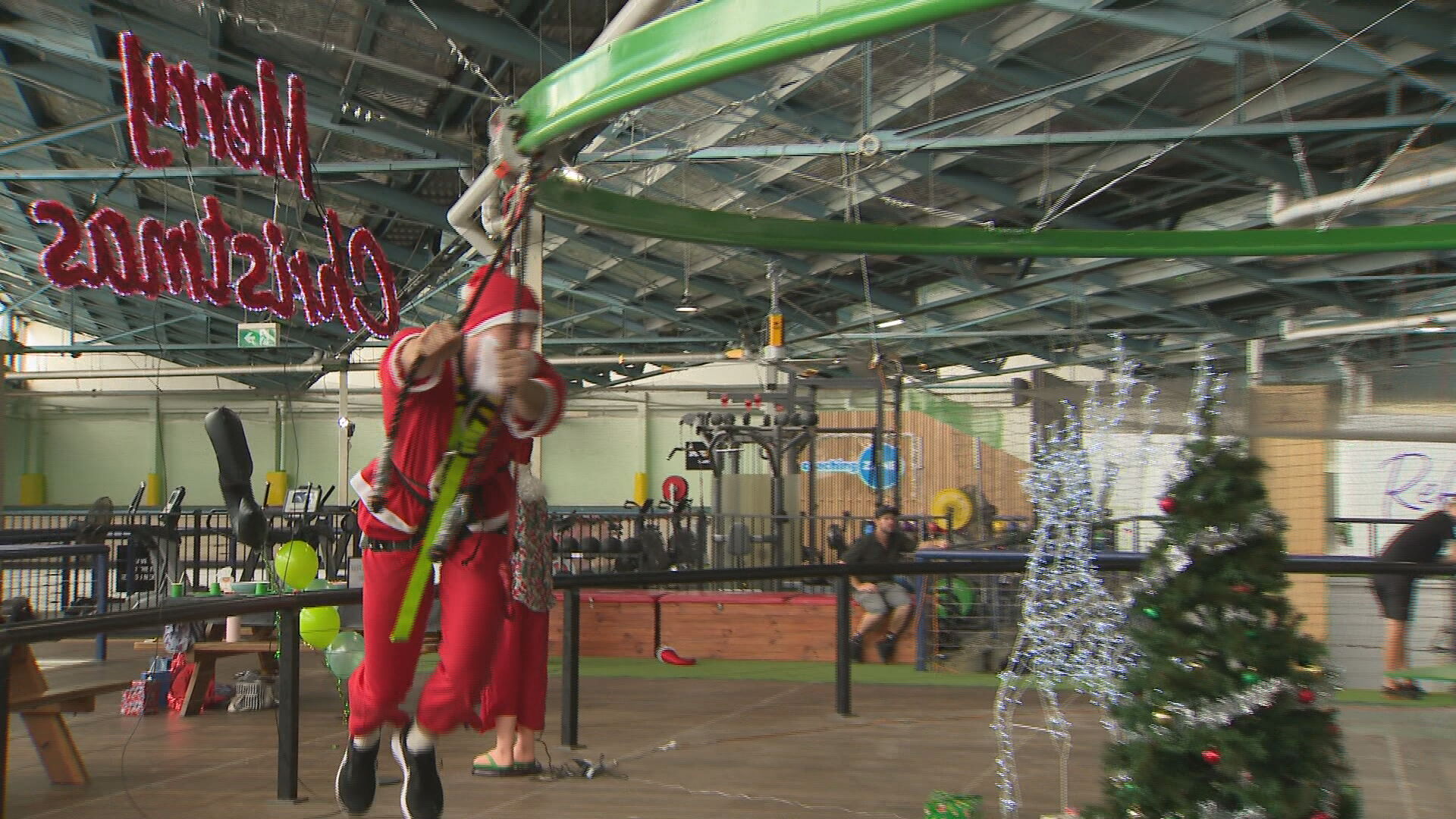 Santa tests out Newcastle’s first indoor zipline – NBN News
