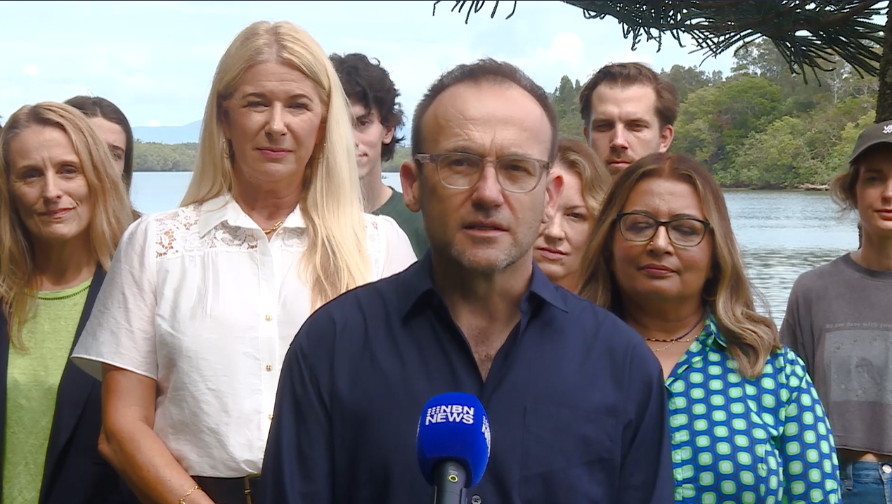 Australian Greens Leader in Chinderah announcing Climate Response ...